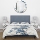 Designart "Windy white and Blue tree beauty I" Tree Bedding Cover Set ...