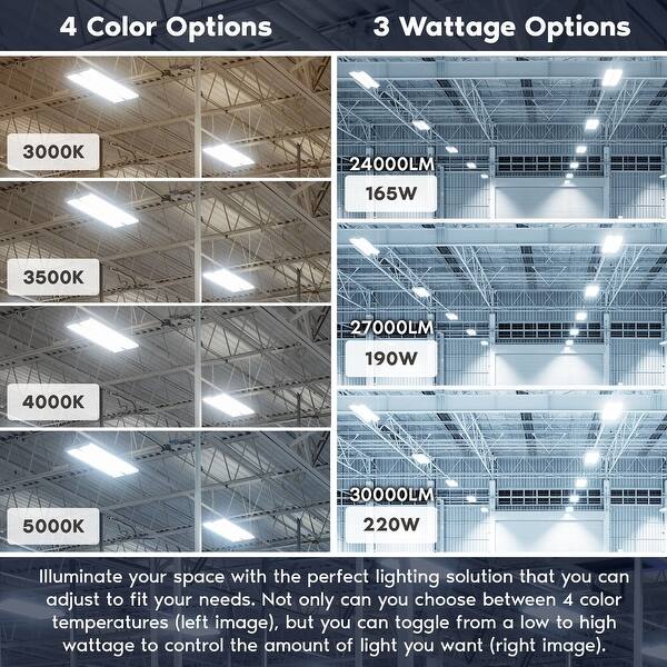 Luxrite 2FT Linear High Bay LED Shop Lights, 165/190/220W, Up to ...