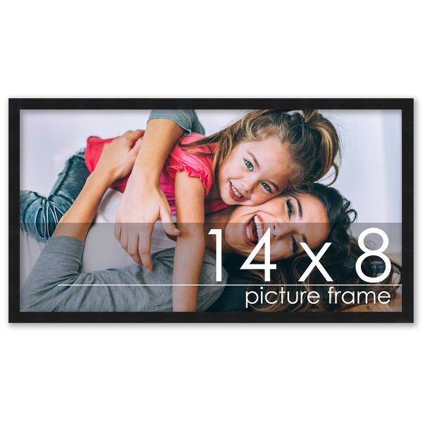 14x8 Contemporary Black Wood Picture Frame - UV Acrylic, Foam Board ...