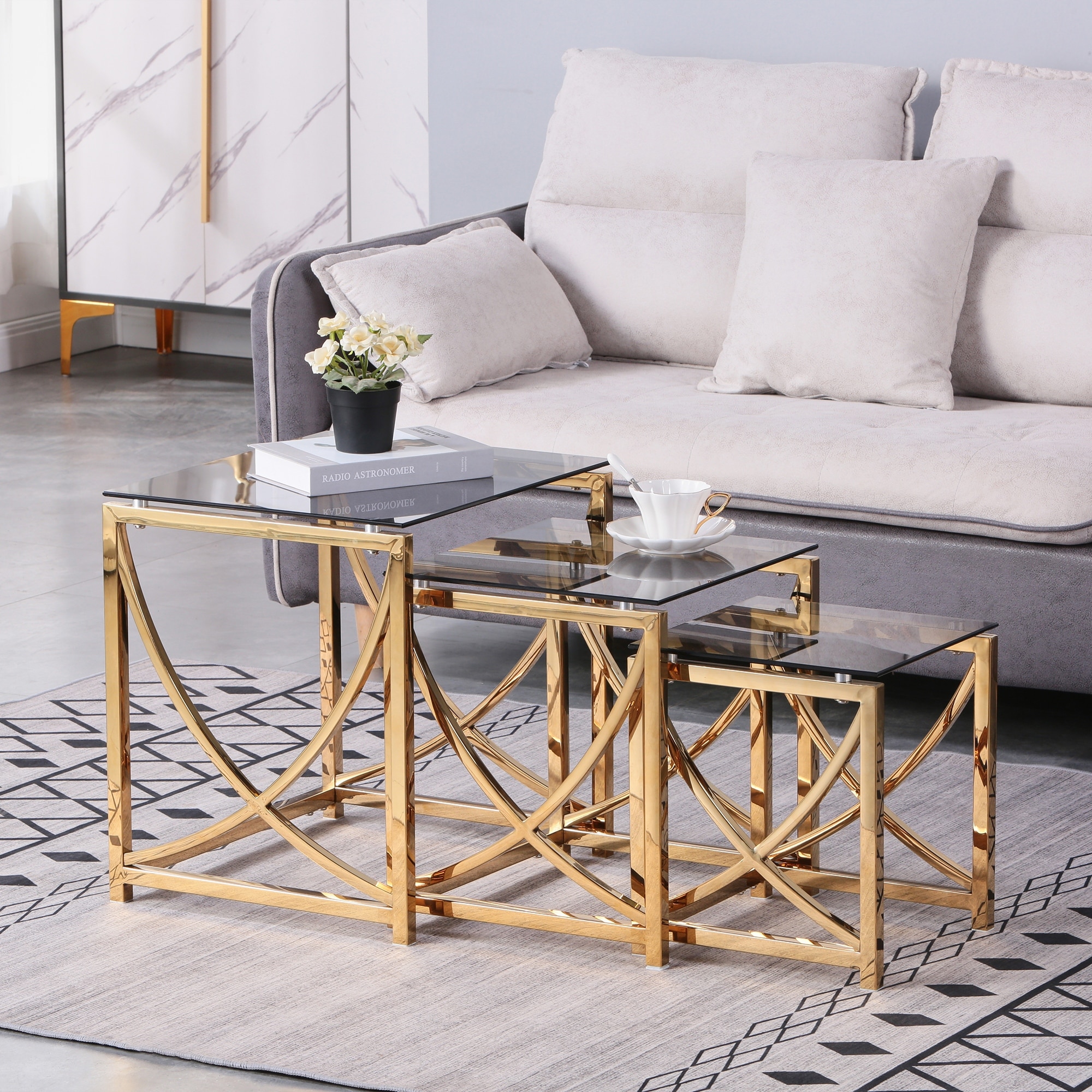 Glass end tables living room store