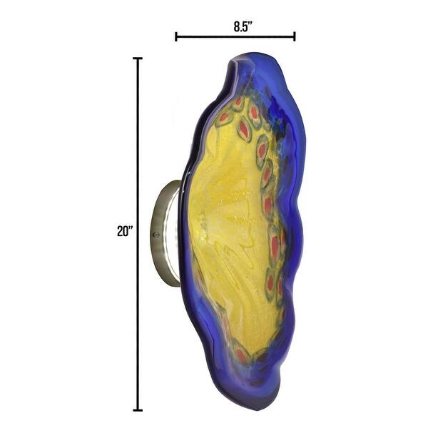 Westwind LED Hand Blown Art Glass Wall Light - 20 Inch - Brushed Nickel ...