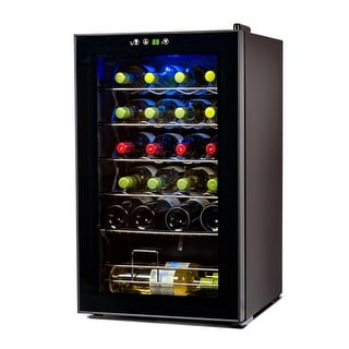 24 Bottle Wine Fridge with LED Display, Compressor Cooling Wine Cooler ...