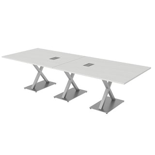 10X4 Modular Rectangular Conference Table With X Bases Power Modules ...