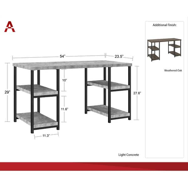 Arris Desk, Weathered Oak - Bed Bath & Beyond - 36309334
