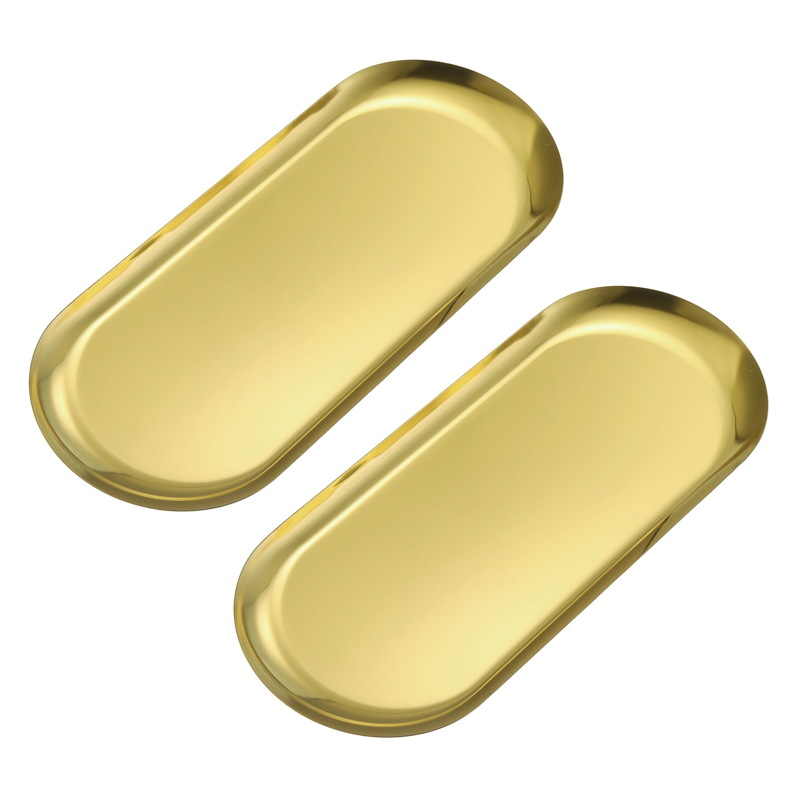 6pcs Stainless Steel Decorative Trays Gold Bathroom Cosmetic Trays (7 ...