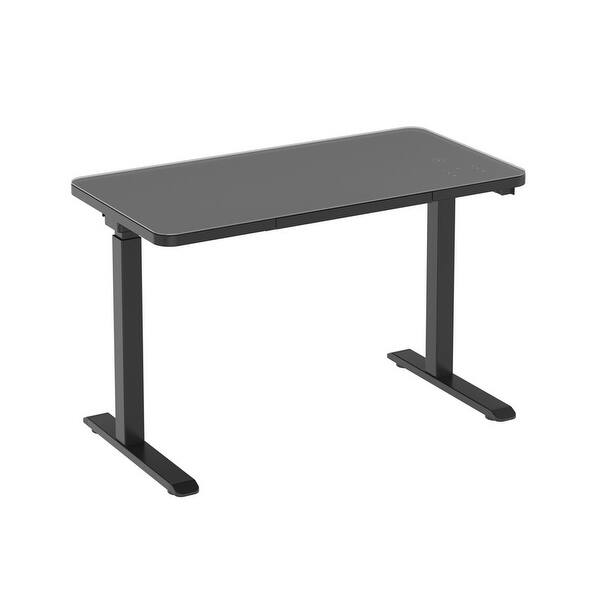 Glass Tabletop Liftable Desk with Hidden Wireless Charge - Bed Bath ...