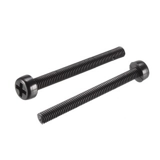 M3x30mm Phillips Round Head Nylon Machine Screw Bolt Fastener Black ...