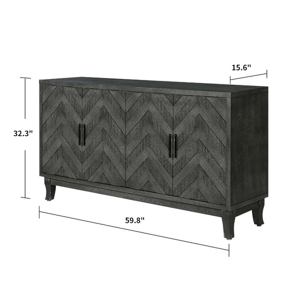 Elegent Lacquered Accent Storage 4 Door Wooden Cabinets - Bed Bath ...