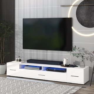 Modular TV Console with 16-Color LED Lighting - Minimalist Design for ...