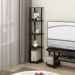 5-Shelf Modern Corner Bookcase Perfect for Displaying Books or Decorative Items - Bed Bath ...