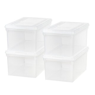 Large Split-Lid Letter Size File Box in Clear (4-Pack) - Bed Bath ...