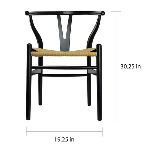 Modern Wood Dining Chair With Open Back Arm Armchair Hemp Seat For Home ...