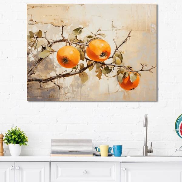 Designart "Elegant Ochre Persimmon Poise I" Fruits Wall Art - Bed Bath ...