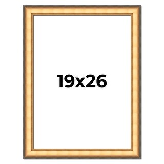 19x26 Frame Gold Plein Aire Solid Wood Picture Frame Width 2 Inches ...