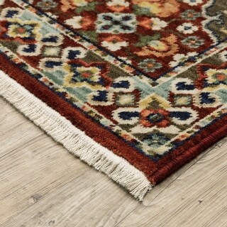 2' X 6' Red Rust Navy Light Blue Brown Orange Ivory And Gold Oriental ...
