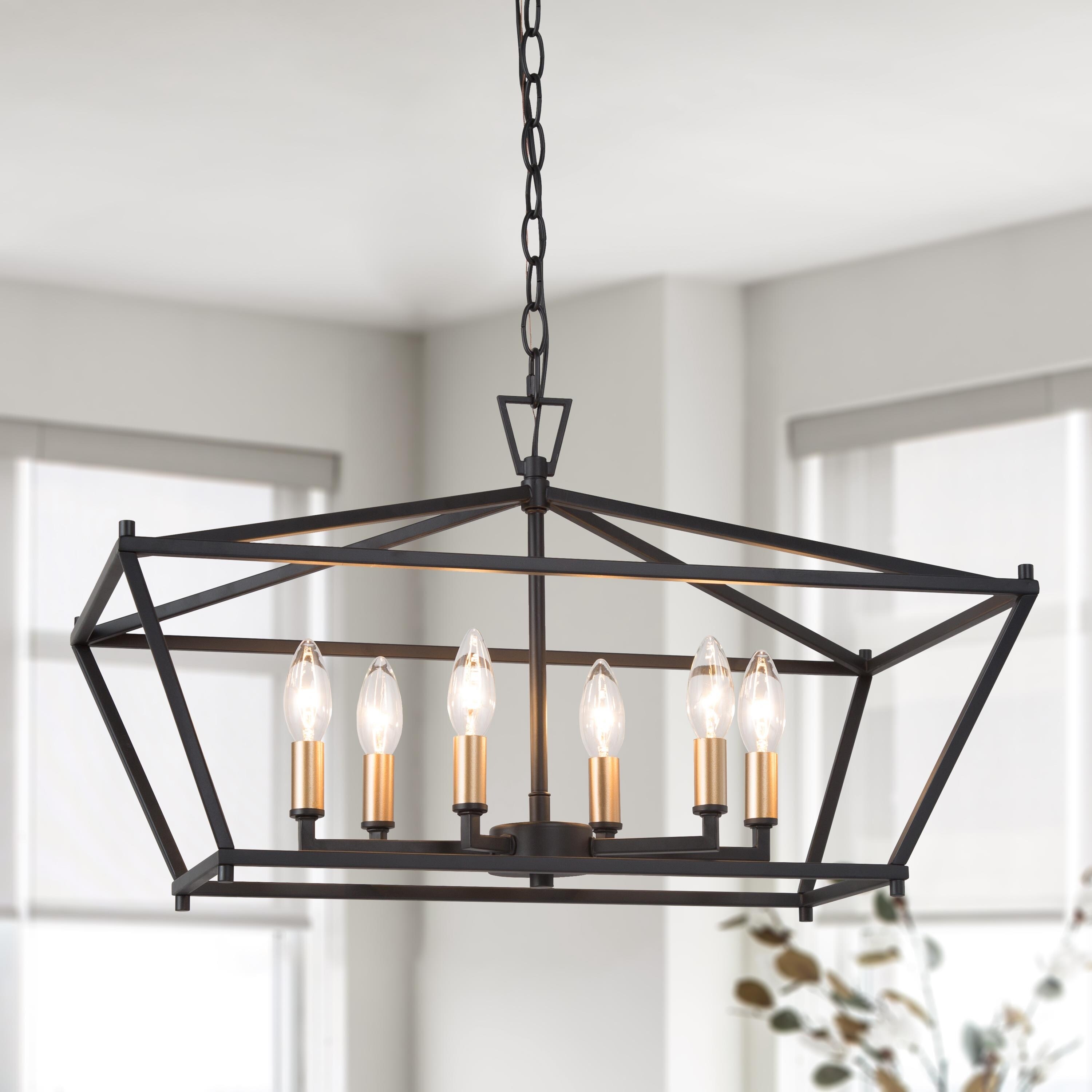 Modern Farmhouse 8-light 48In Rectangle Linear Chandelier for Dining ...