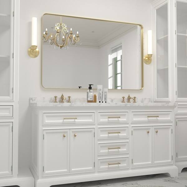 white rounded rectangle mirror