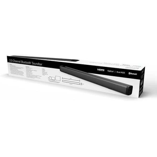 Supersonic 30-inch Optical Bluetooth 2.0 Channel Soundbar with Dual AUX ...