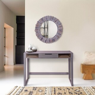 44 Inch Minimalist Single Drawer Mago Wood Console Table Desk, Textured ...
