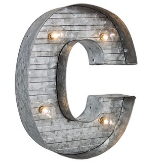 American Art Decor Marquee LED Letter C Metal Sign (12", Battery ...