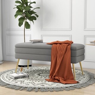 High-resilient sponge Large Storage Multi-Purpose Bench for Living Room ...