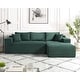 2-Piece Convertible Corduroy L-Shaped Sofa in a Box with Pillows,3 ...