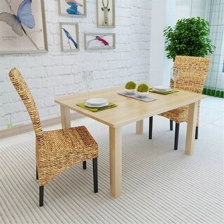 2 Pcs Handmade Woven Abaca Chairs, Dining Table Home Decor - Bed Bath ...