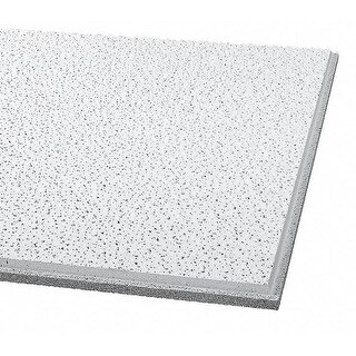 Ceiling Tile: Fine Fissured, 24 in Lg, 24 in Wd, Angled Tegular Edge, 0 ...