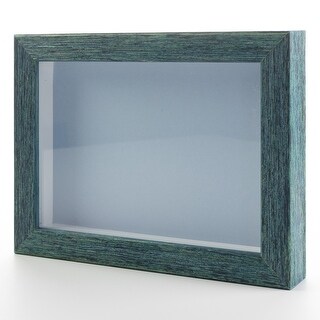 Rustic Blue 24x30 Wood Shadow Box with Blue Acid-Free Backing - With 5/ ...