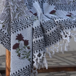 Fabdivine Meraki Handcrafted Cotton Bed Throw - Traditional Block Print ...