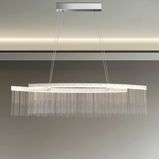 Aluminum Tassel Linear Rectangular Chandelier - Bed Bath & Beyond ...