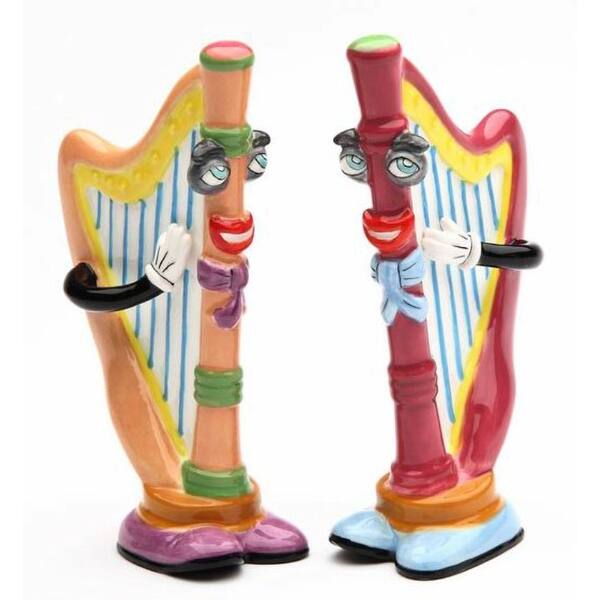Musical Muse Harp String Instrument Salt and Pepper Shakers - Multi ...