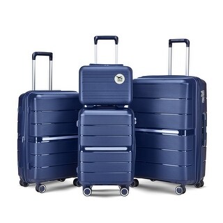Adjustable 3-level Aluminum Telescoping Handle Luggage Sets, 4 Piece(14 ...