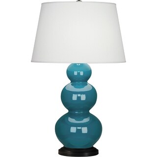 Robert Abbey 343X One Light Table Lamp Triple Gourd Peacock Glazed Cer ...