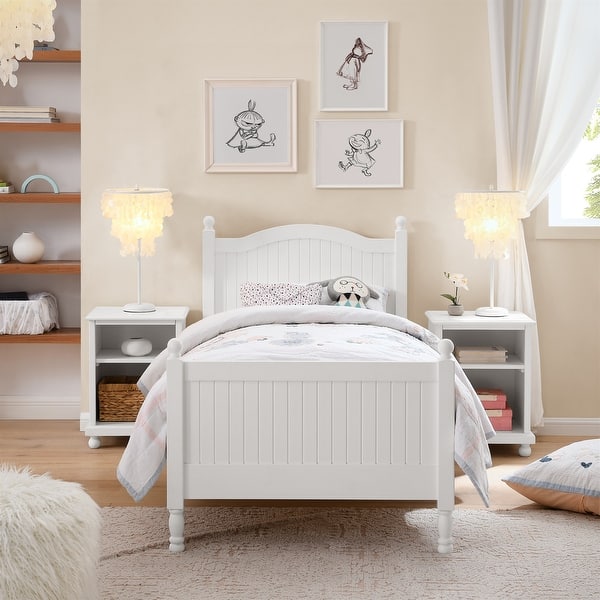 MUSEHOMEINC Wooden Twin Bed Frame with Headboard & Footboard Designed ...