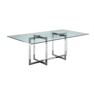 Somette Amanda 72" Dining Table with Floating Acrylic Base - 42"x 72 ...