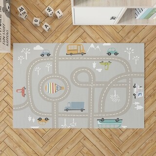 ROAD TRIP LIGHT GREY Area Rug By Kavka Designs - Bed Bath & Beyond ...