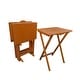 Folding Table with Storage Rack,Snack Table,Set of 4 - Bed Bath ...