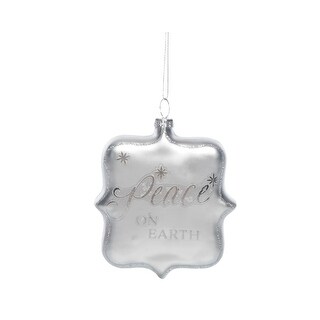 Transpac Glass 4.5 in. Silver Holiday Script Ornament - Bed Bath ...