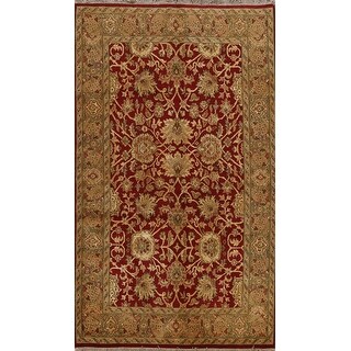 Floral Traditional Agra Oriental Wool Area Rug Handmade Carpet - 6'1" x ...