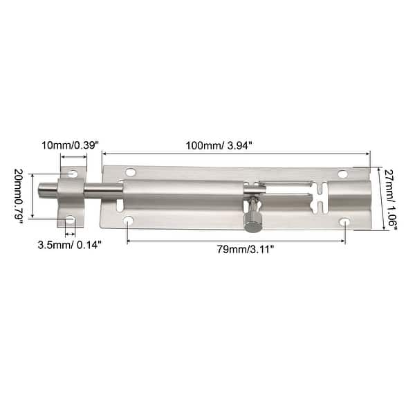 2Pcs Door Barrel Bolt Latch 4Inch, Stainless Steel Security Latch ...