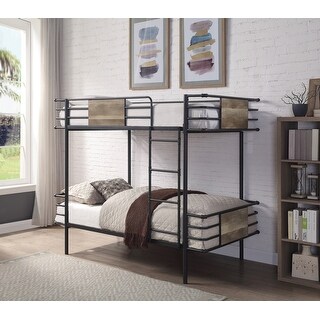 Curry Gunmetal Twin over Twin Bunk Bed - Bed Bath & Beyond - 40562267