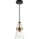 Haye Modern Gold 1-Light Mini Glass Pendant Light for Kitchen Island ...