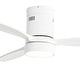 52" Wood Flush Mount Ceiling Fan w/ LED Light, Remote,Reversible Motor ...