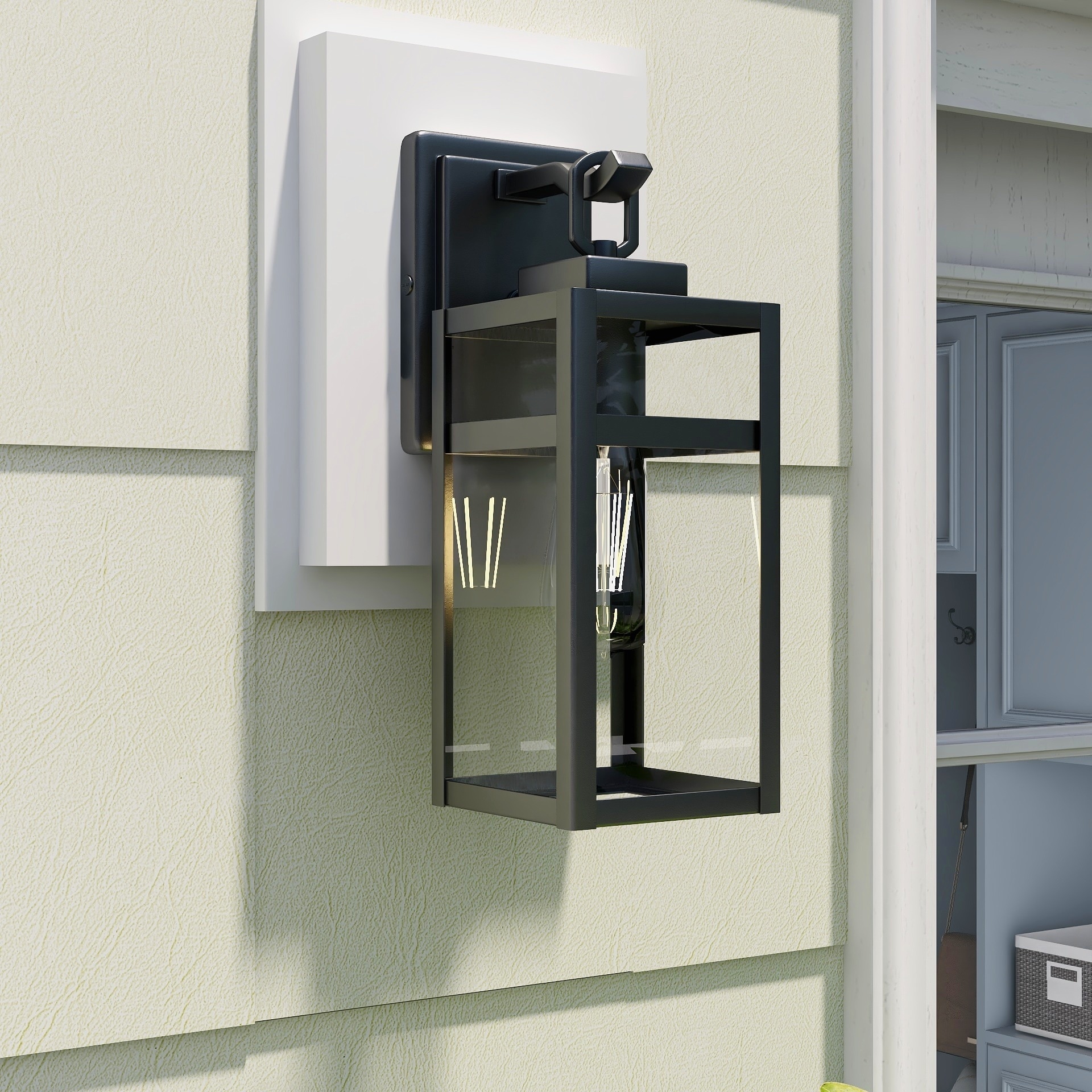 1-Light Brown Round Plug-in Outdoor Wall Lantern Sconce Porch Light ...