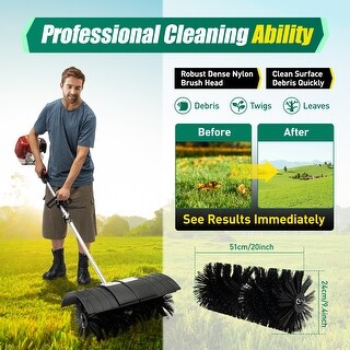 Outdoor Hand Held Broom 52cc Gasoline Power Sweeper Cleaning Tool - Bed ...