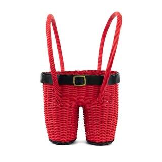 Hand Woven Santa Pants Rattan Easter Basket Christmas Storage Bin ...