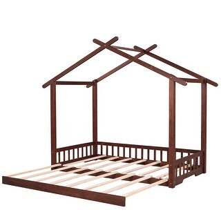 Twin to King Design Extending House Bed, Wooden Daybed Kids Bed - Bed ...