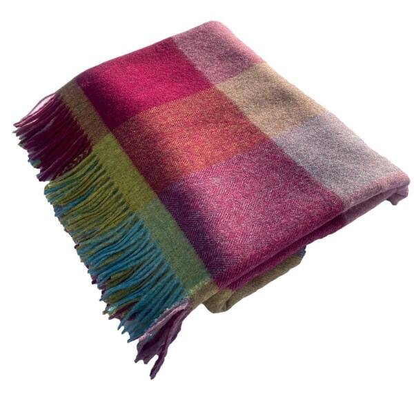 Block Harlequin - Merino Lambswool Throw - Made in England - Bed Bath ...