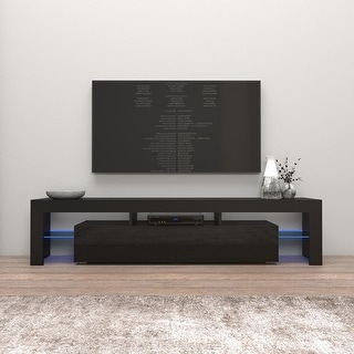 Strick & Bolton Sparkes 77-inch High Gloss TV Stand with LED Lights ...